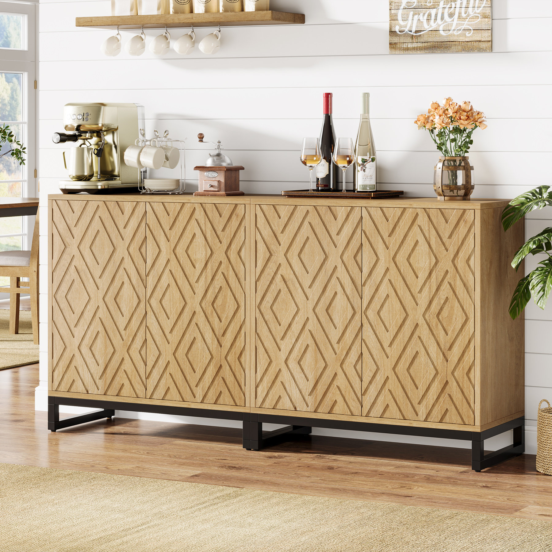 Ebern Designs 57.5" Wide 4-Doors Sideboard | Wayfair